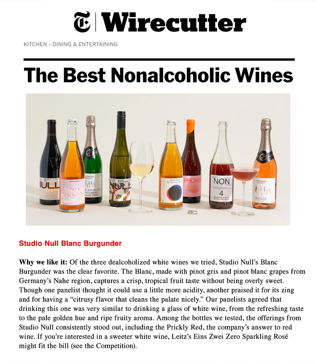 Press for Null Wines